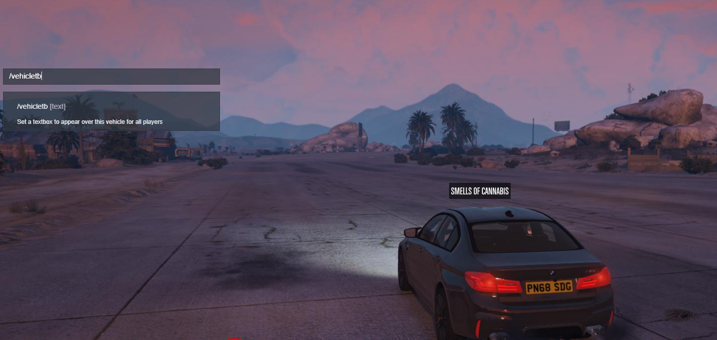 Union Mods - [FIVEM] Overhead Vehicle Text box Script